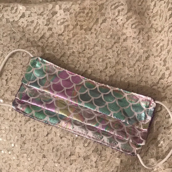 Hand Crafted | Accessories | Mermaid Face Mask Kids Iridescent Scales ...